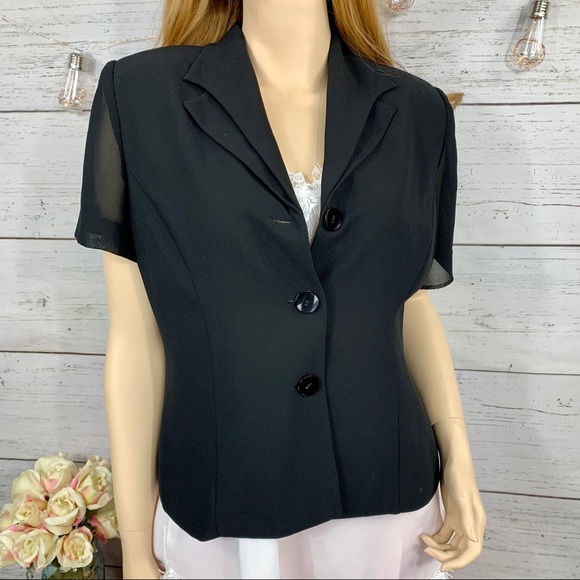 Danny & Nicole | Jackets & Coats | Danny Nicole Black Pleated Suit ...